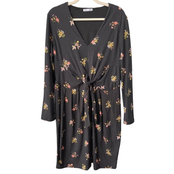 Dex | Dresses | Dex Womens Xl Brushed Jersey Dot Floral Twist Front ...